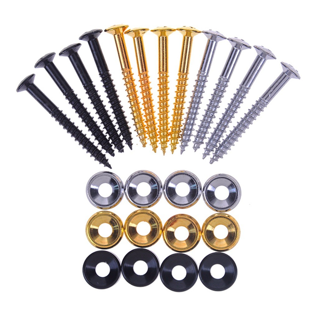 4 electric guitar bass neck connector bushings and bolts (with screws ...