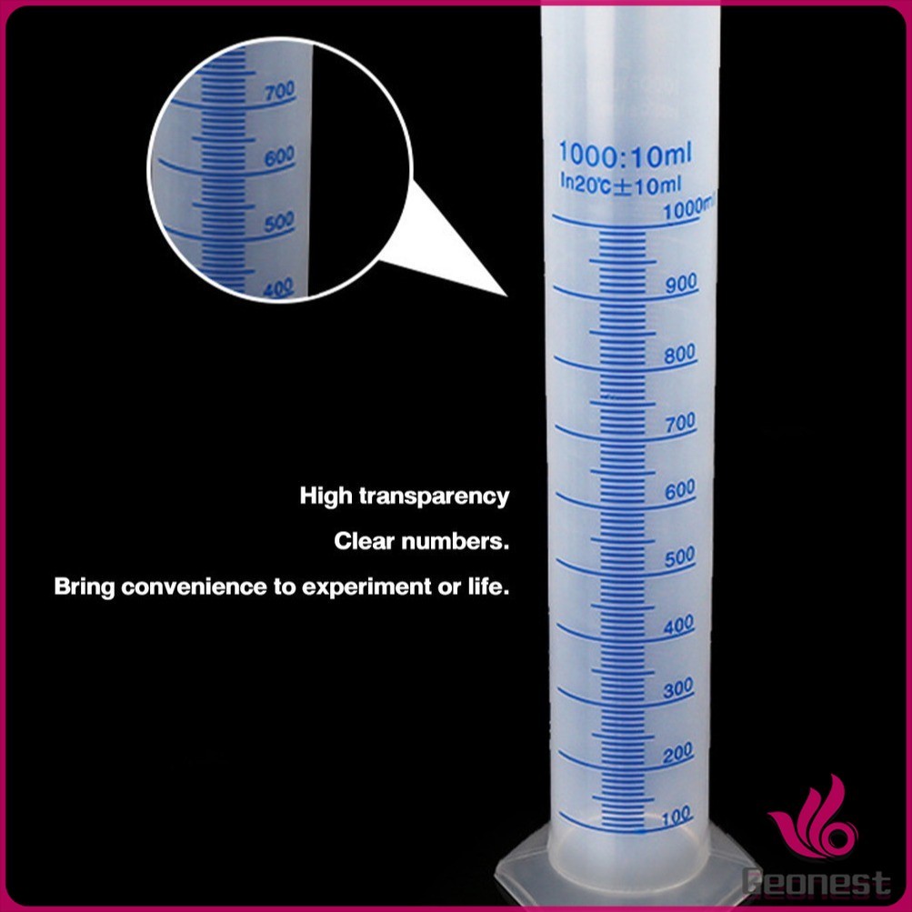 Geonest 25/50/100/250/500/1000ml Plastic Measuring Cylinder Chemistry ...