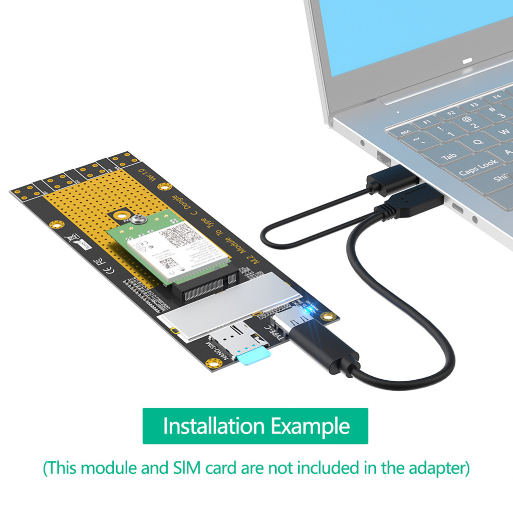 M.2(M.2) 3G/4G/5G Module to Type C/USB 3.0 Adapter with NANO SIM Card ...