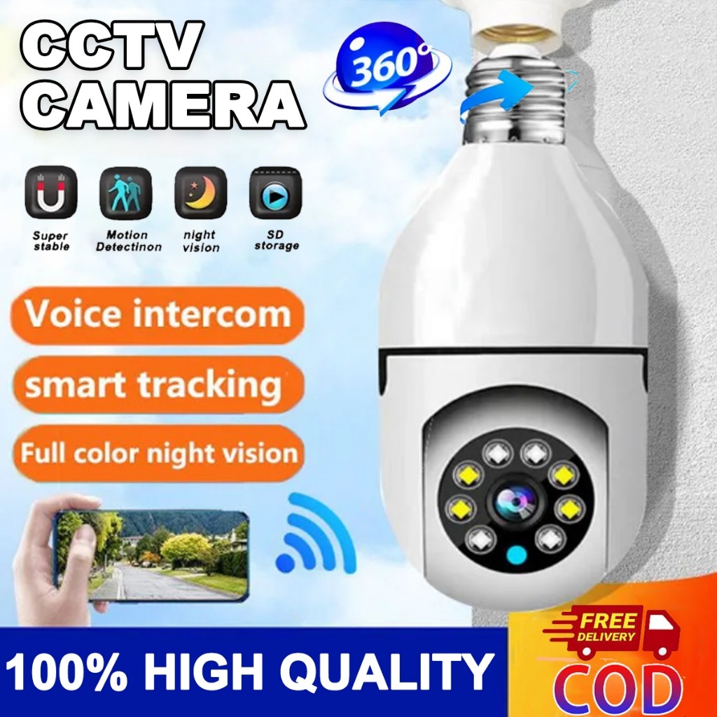 360° Smart Security Light Bulb Camera - Wireless Outdoor CCTV with WiFi ...