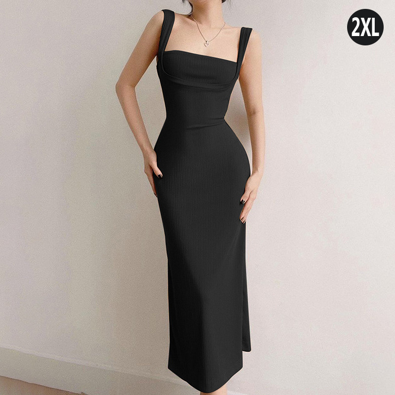Temperament Backless Slip Dress Slim Fitting Lace-up Waist Retraction ...