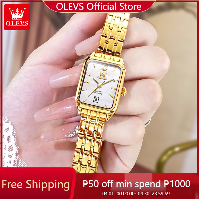 OLEVS Watch For Women Waterproof Original With Box Stainless Steel ...