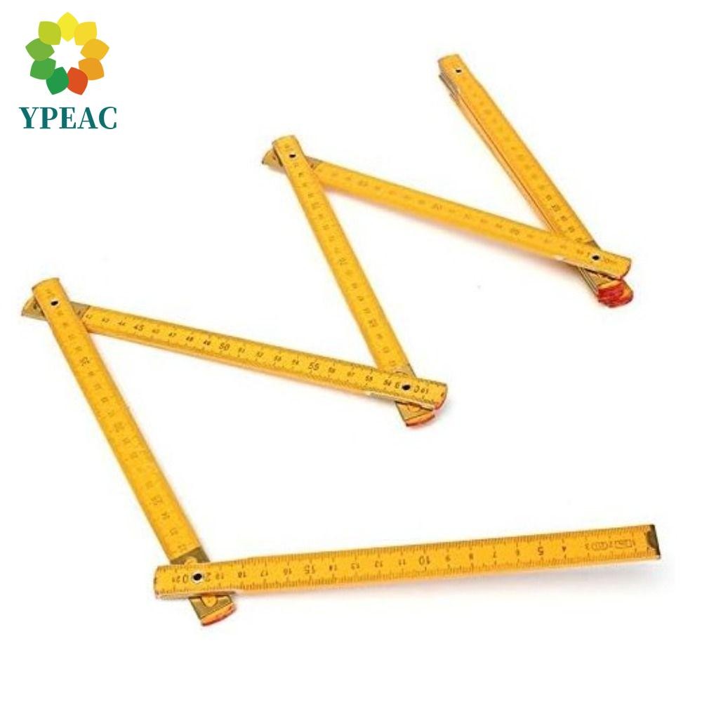 YPEAC 1M 2M Folding Wooden Ruler, Double Sided Scale DIY Craft Inch ...