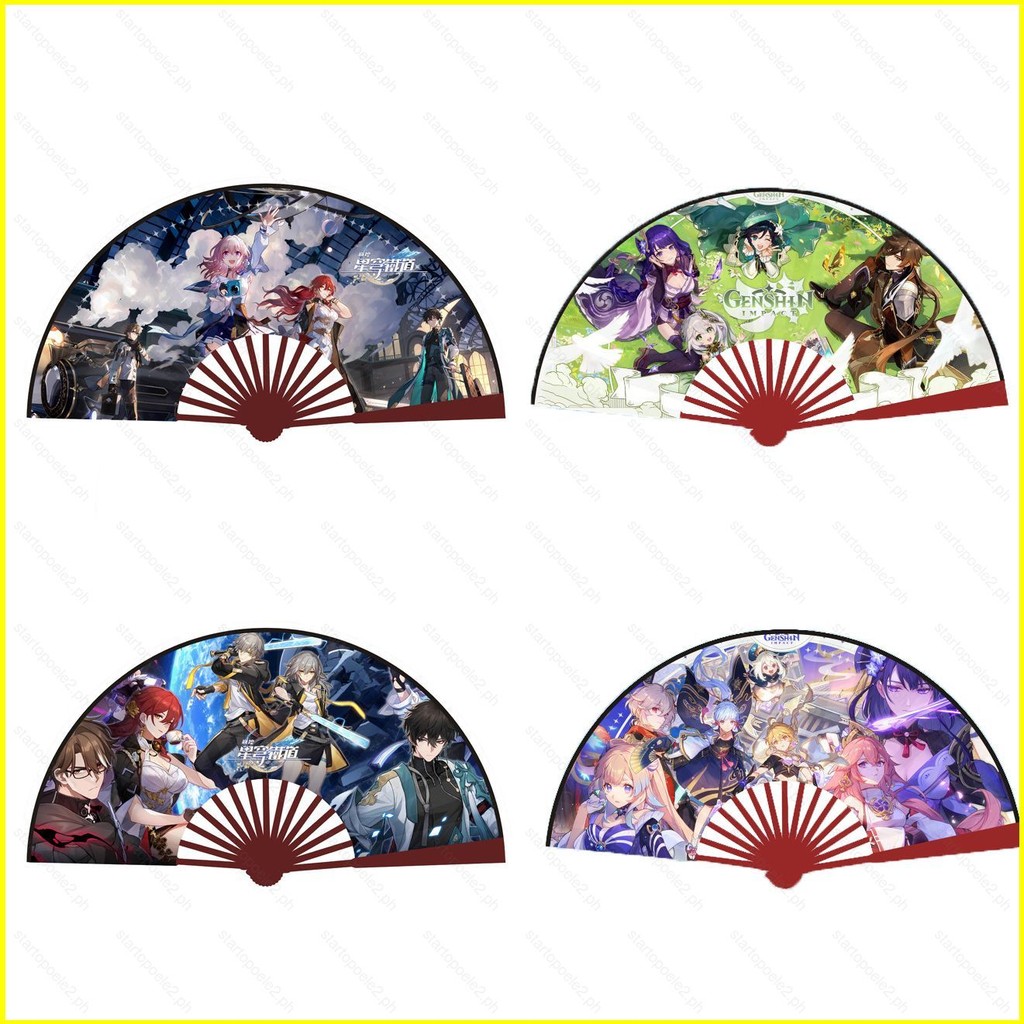 ST2 Genshin Impact Honkai Star Rail Fans Bamboo Fan Ayaka Yae Miko ...