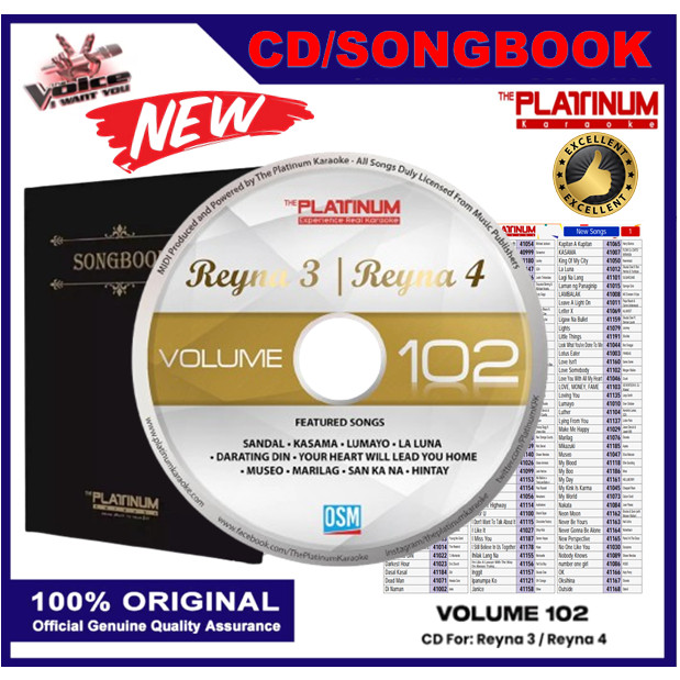 Platinum Reyna 3 Songbook + Songlist + Updated CD (Vol.102） | Shopee Philippines