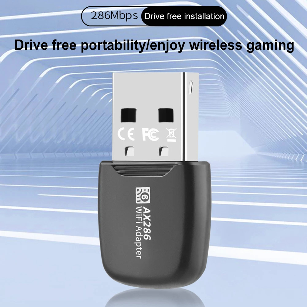 Mini USB WIFI 6 Network Card 286Mbps 802.11ax Dongle USB 2.4GHz Wi-Fi Lan Adapter Driver Free ...