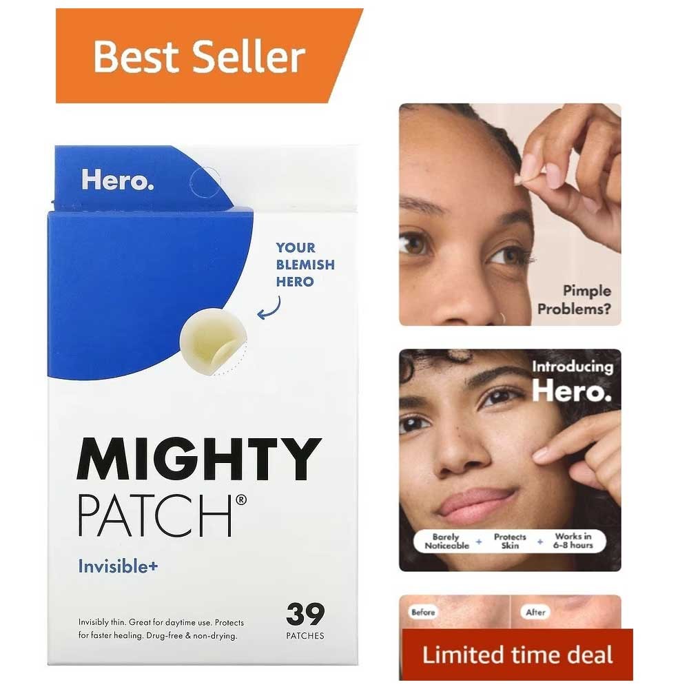 Mighty Patch Invisible+ Spot Patches Hero Cosmetics, Daytime Acne ...