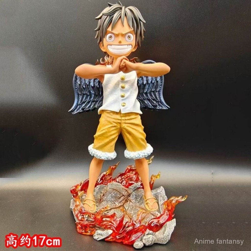 17cm One Piece Anime Figure Seraphim Luffy Figures Childhood Luffy ...