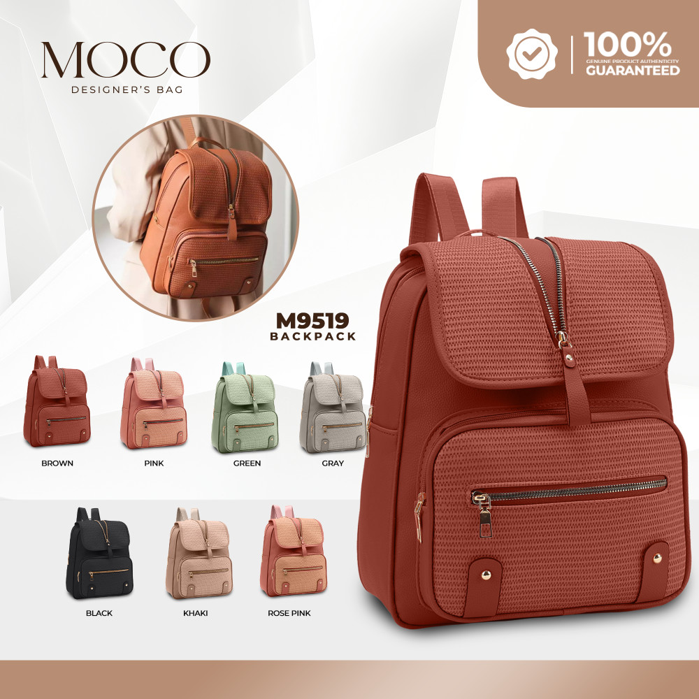 MOCO Korean Fashion Original Backpack Leather Bag For Large Storage Capacity M9519 | Shopee ...