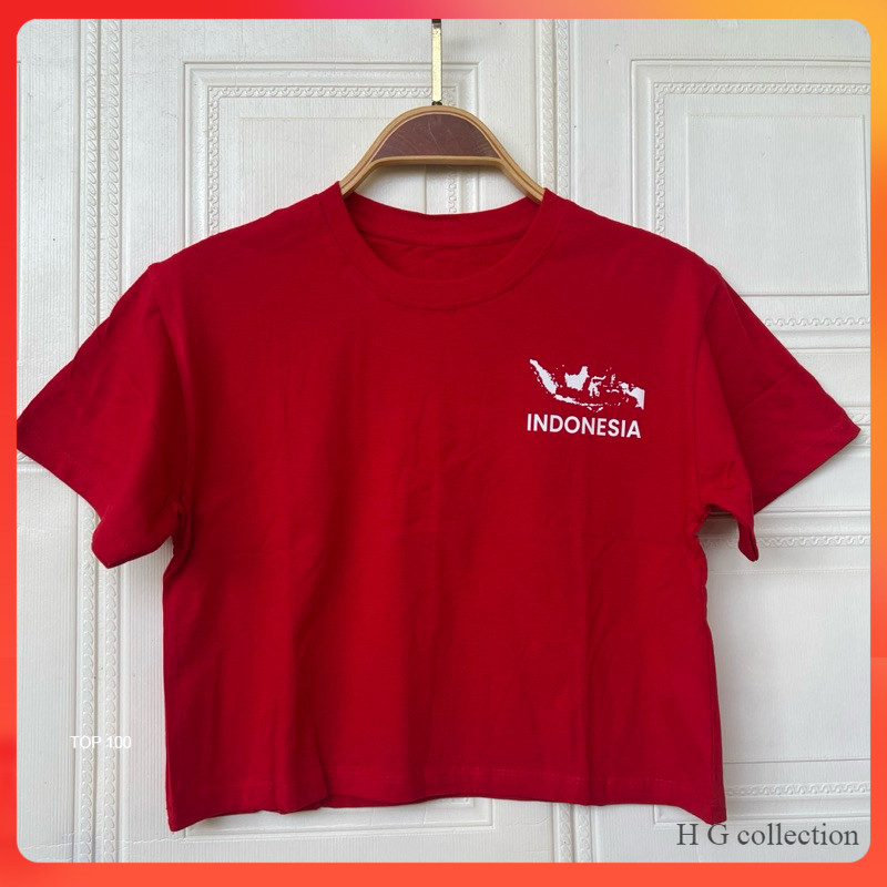 MERAH PUTIH Red And White CROP TOP/Red And White COTTON COMBED TOP ...