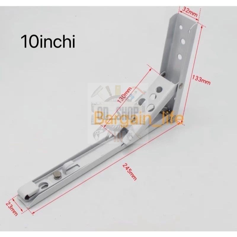 2PCS Folding Angle Bracket Adjustable Wall Mounted Folding Table Shelf ...