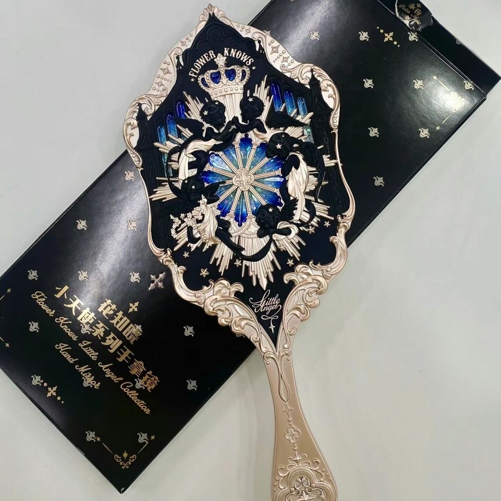 Flower Knows Little Angel Handheld Mirror Handle Mirror Black Eternal ...