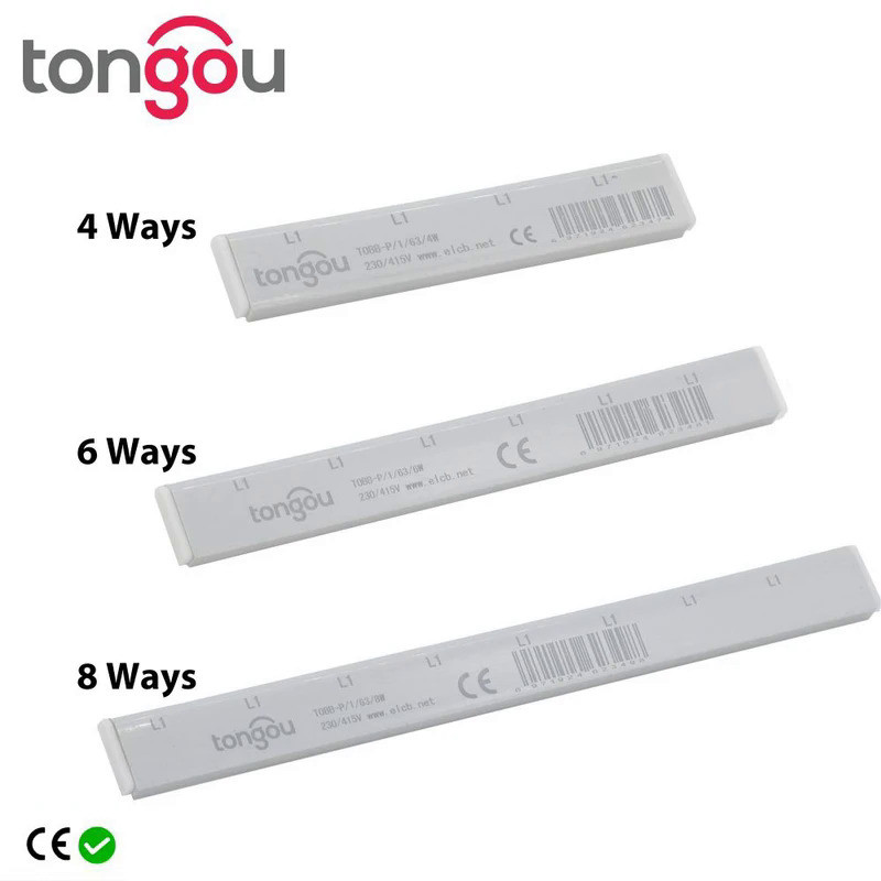1 Pole 4 ways 6 ways 8 ways Pin Type Copper Busbar for Distribution Box ...
