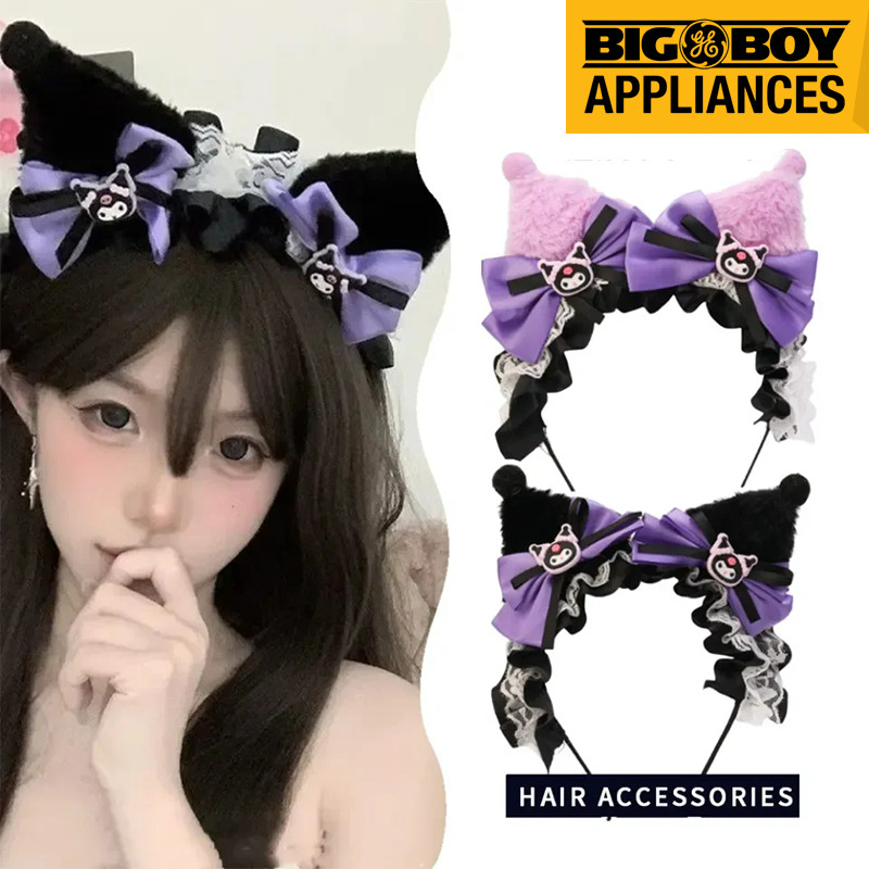 Faux Lace Cat Ears Lori Hair Accessories Japan Cute Kuromi Headbands ...