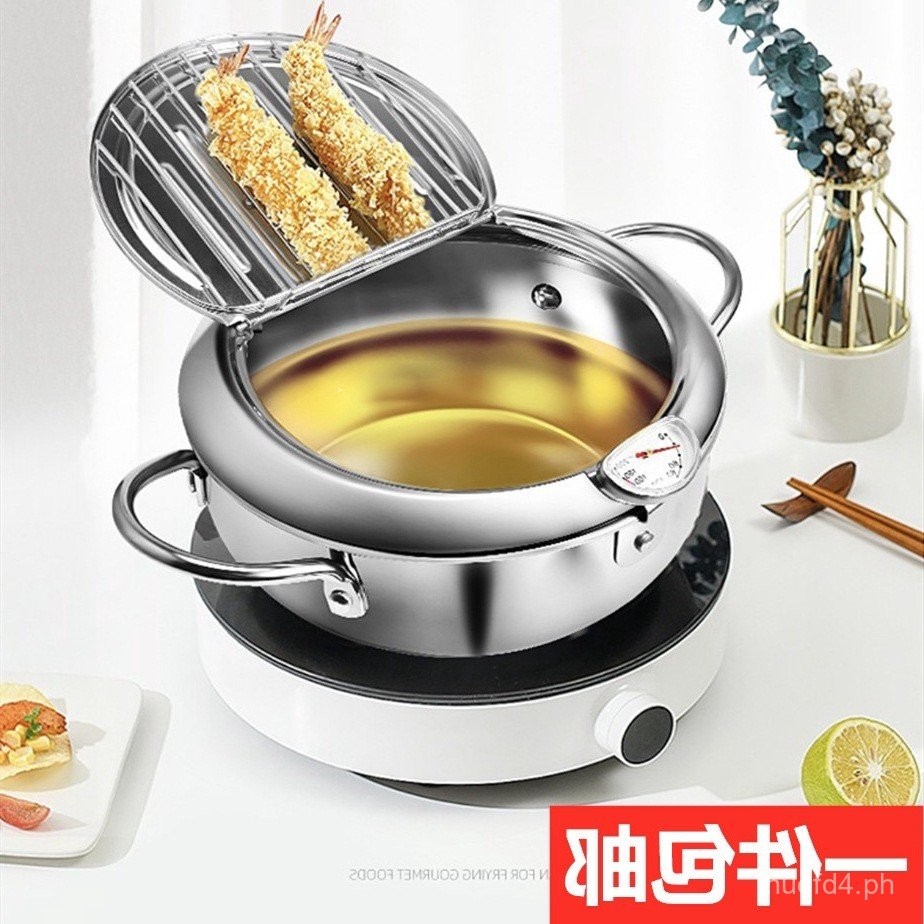 Japanese Style Tempura Deep Frying Pan Household Stainless Steel Fuel ...