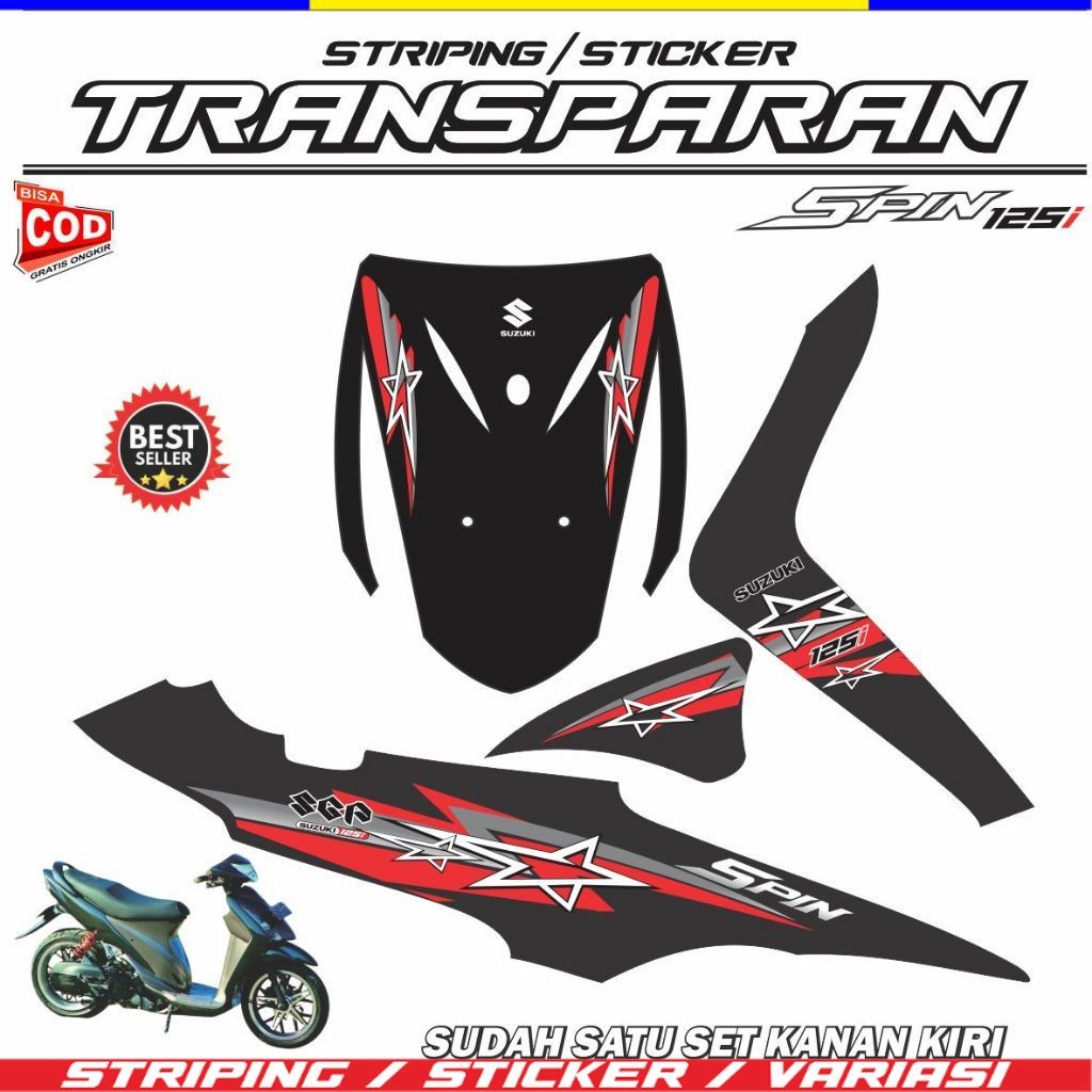 Lis Sticker Spin Transparent Uv Striping Bintang Star New Product ...