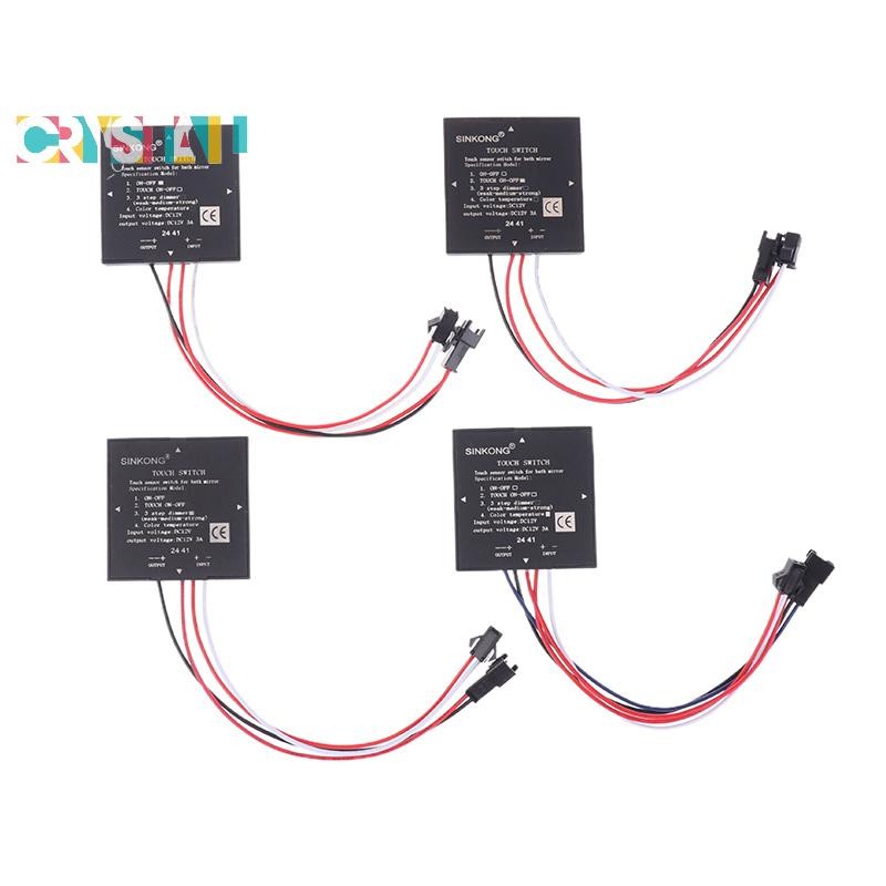 Crystal- DC 5-12V Bathroom Mirror Switch Touch Switch Sensor Stepless LED Inductive Dimming ...