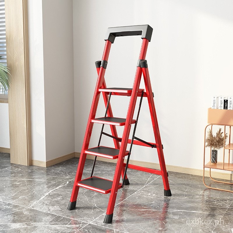 Ladder Household Folding Stair Thick Carbon Steel Trestle Ladder Mobile ...