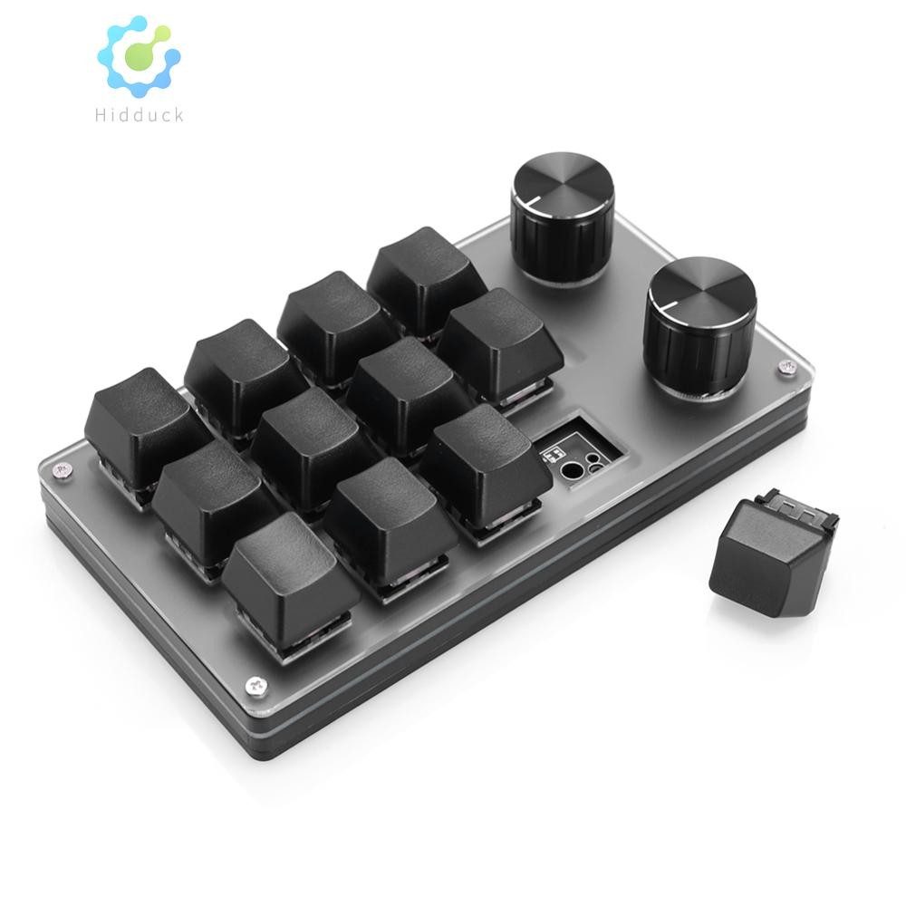 12 Key 2 Knob Programming Macro Custom Knob Keyboard Mechanical Hotswap ...