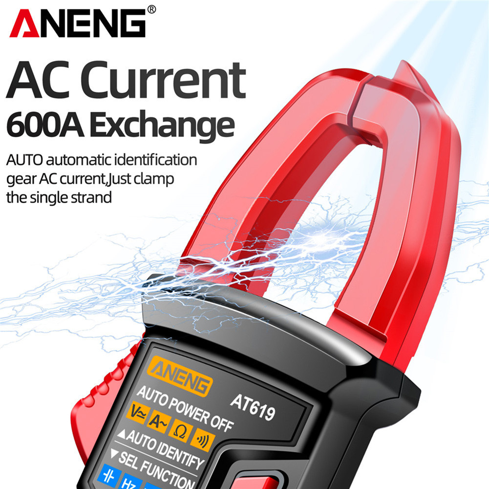 ANENG AT619 Clamp Meter Voice Broadcast Digital Multimeter 4000 Counts ...