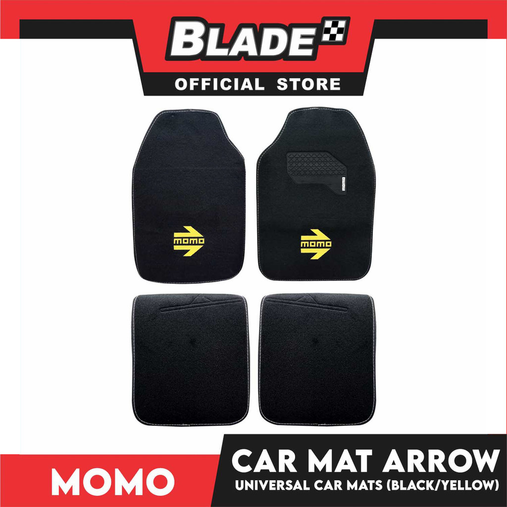 Momo Car Mat Arrow (Black / Yellow) Universal Car Mats Set of 4 ...