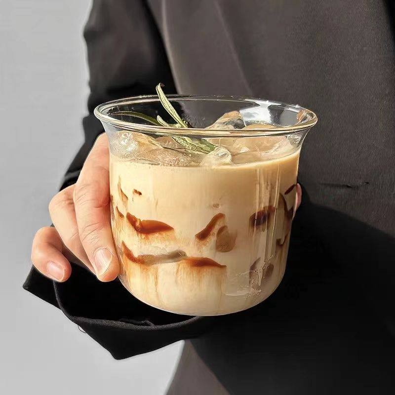 Kitchen Plus Creative Iced Latte Coffee Cup Glass Cup Heat Resistant ...