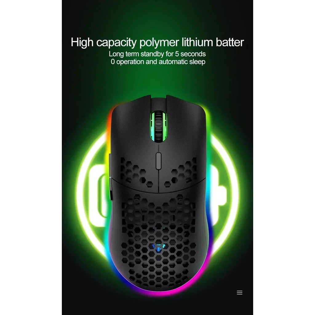 Rechargeable Gaming Mouse USB 2.4G Wireless RGB Light Ergonomics Gaming ...