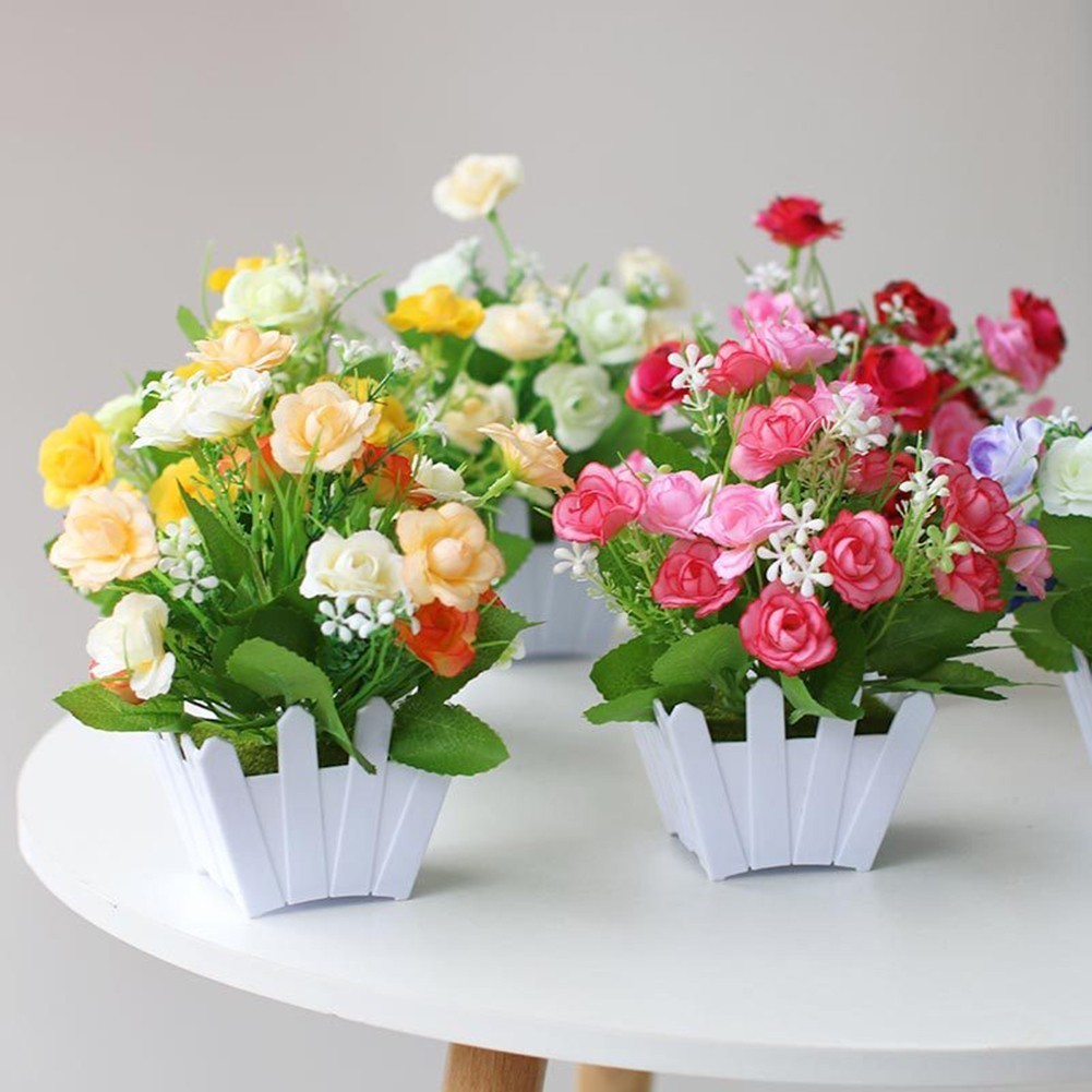 MOTORLAND-PH NEW>>Plastic Flowers in Pot Lifelike Artificial Plants for ...