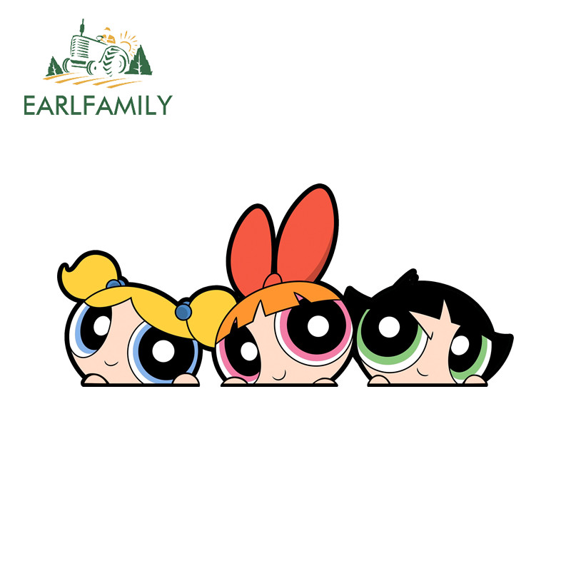 EARLFAMILY Bubbles Powerpuff Girls Peeker Cute Car Stickers Motorcycle ...