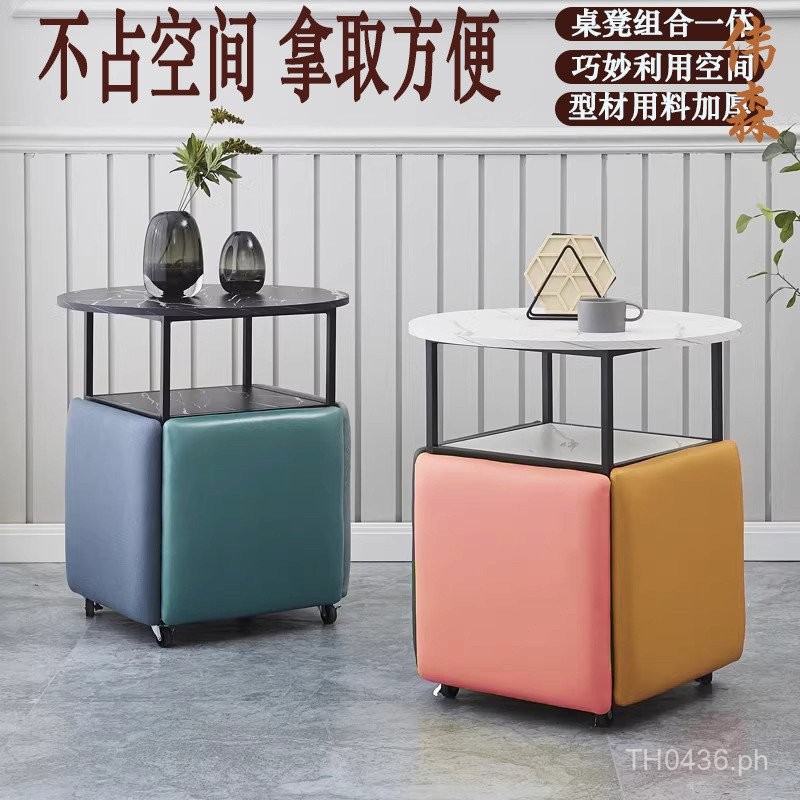 Table Stool Cube Coffee Table Four-in-One Home Furniture Side Table ...