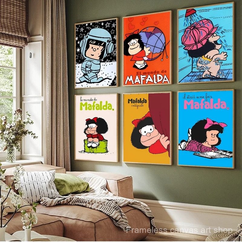 Cute Cartoon Mafalda Premium Print And Poster Cafe Poster,No Frame ...