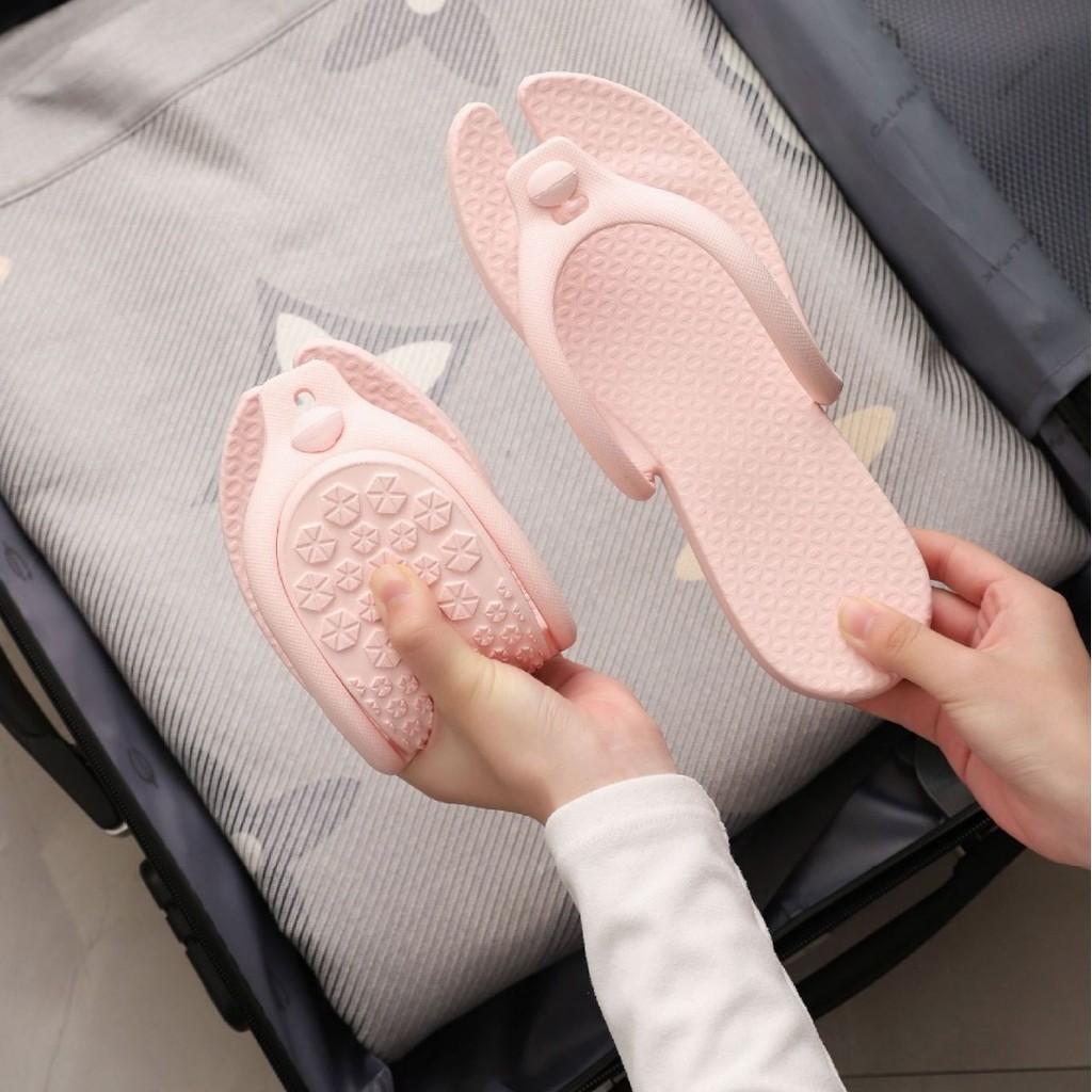 Foldable Travel Slippers Non-Stinky Feet Women Summer Outdoor Flip ...