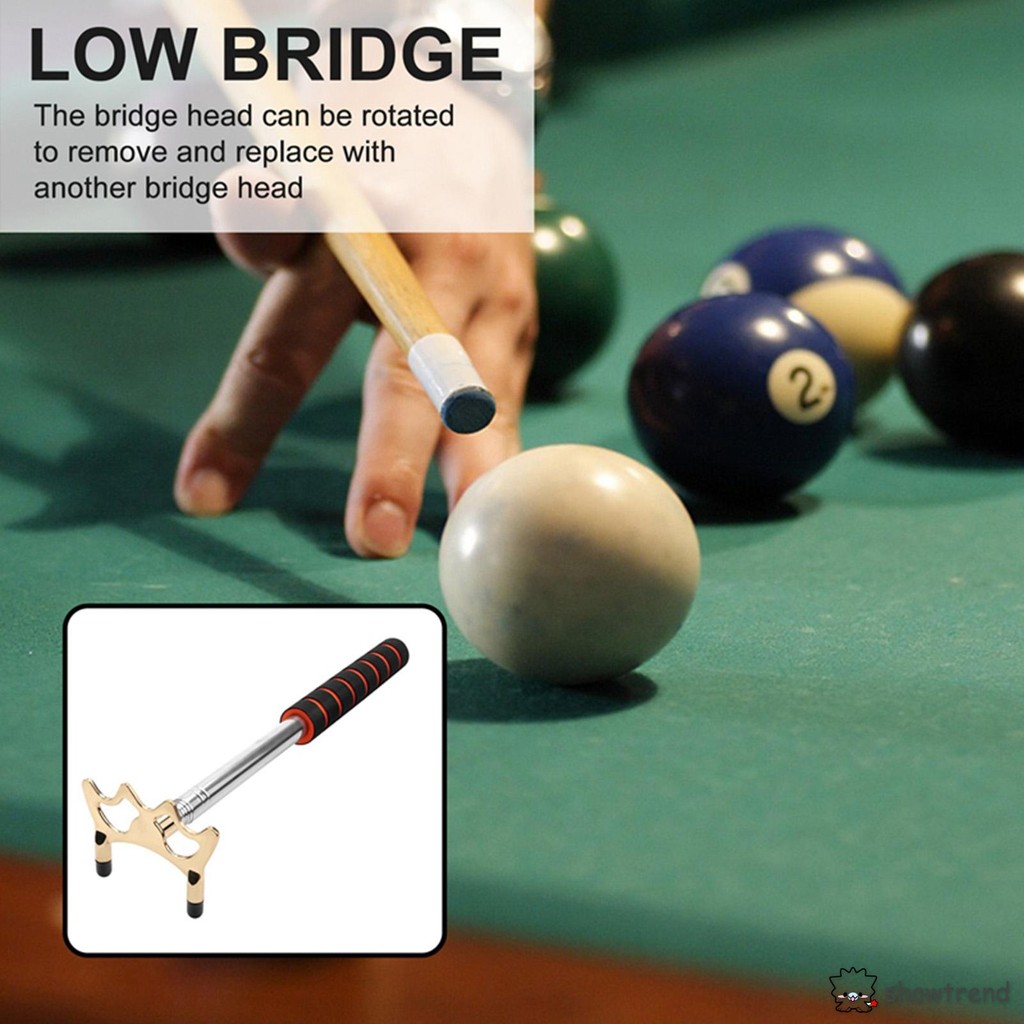 Retractable Pool Bridge Stick Billiards Cue Rest with Removable Bridge ...