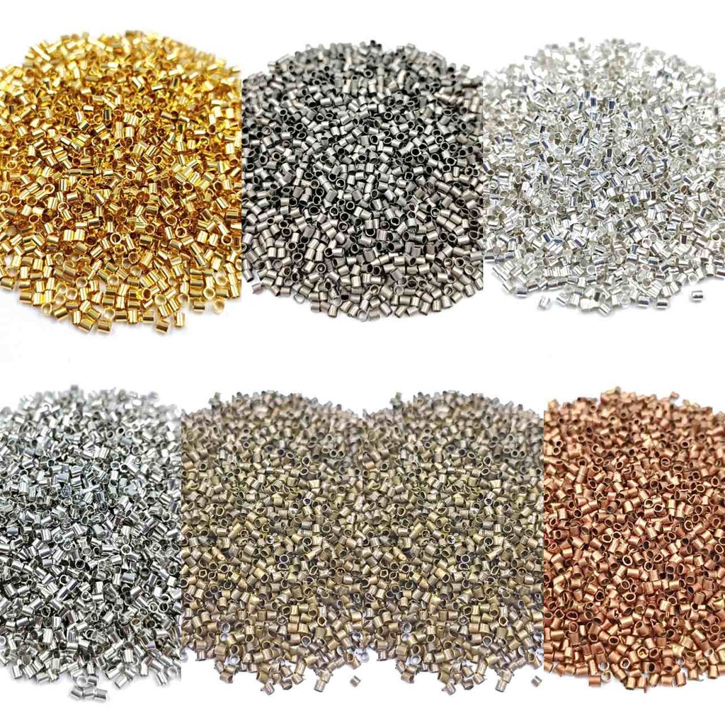 1500Pcs 1.5mm 2mm Cylinder Tube End Beads Bracelet Finding DIY for ...