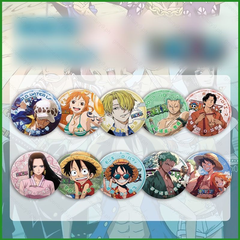 GR9 Random 10 ONE PIECE Laser Silver Onion Double Flash Badge Blind box ...