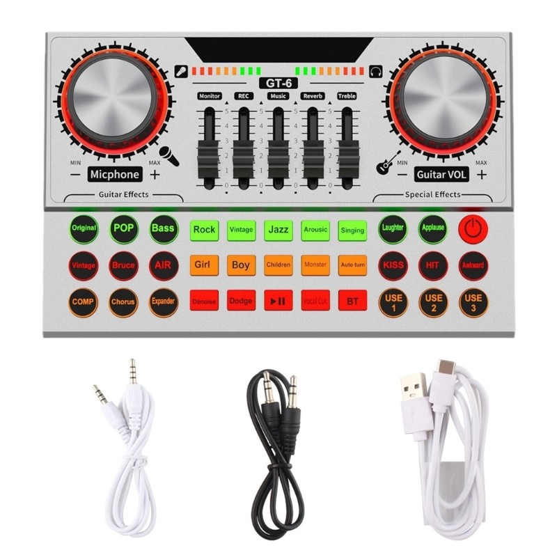 R* Clear Sound Quality Live Sound Card Sound Mixer for Streaming ...