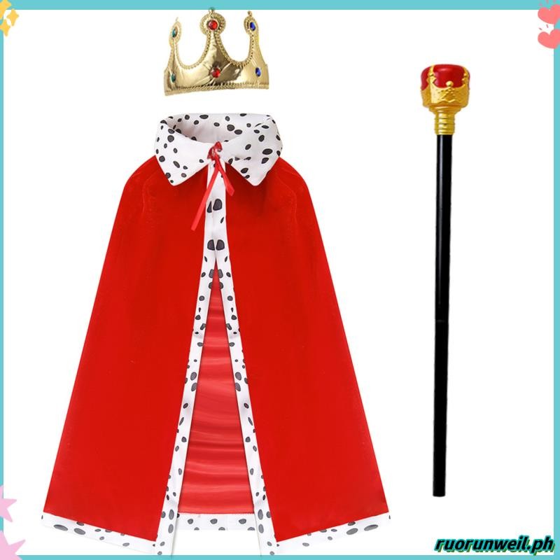Mens Luxury King Cape Noble King Costumes Prince Cosplay Christmas Red ...
