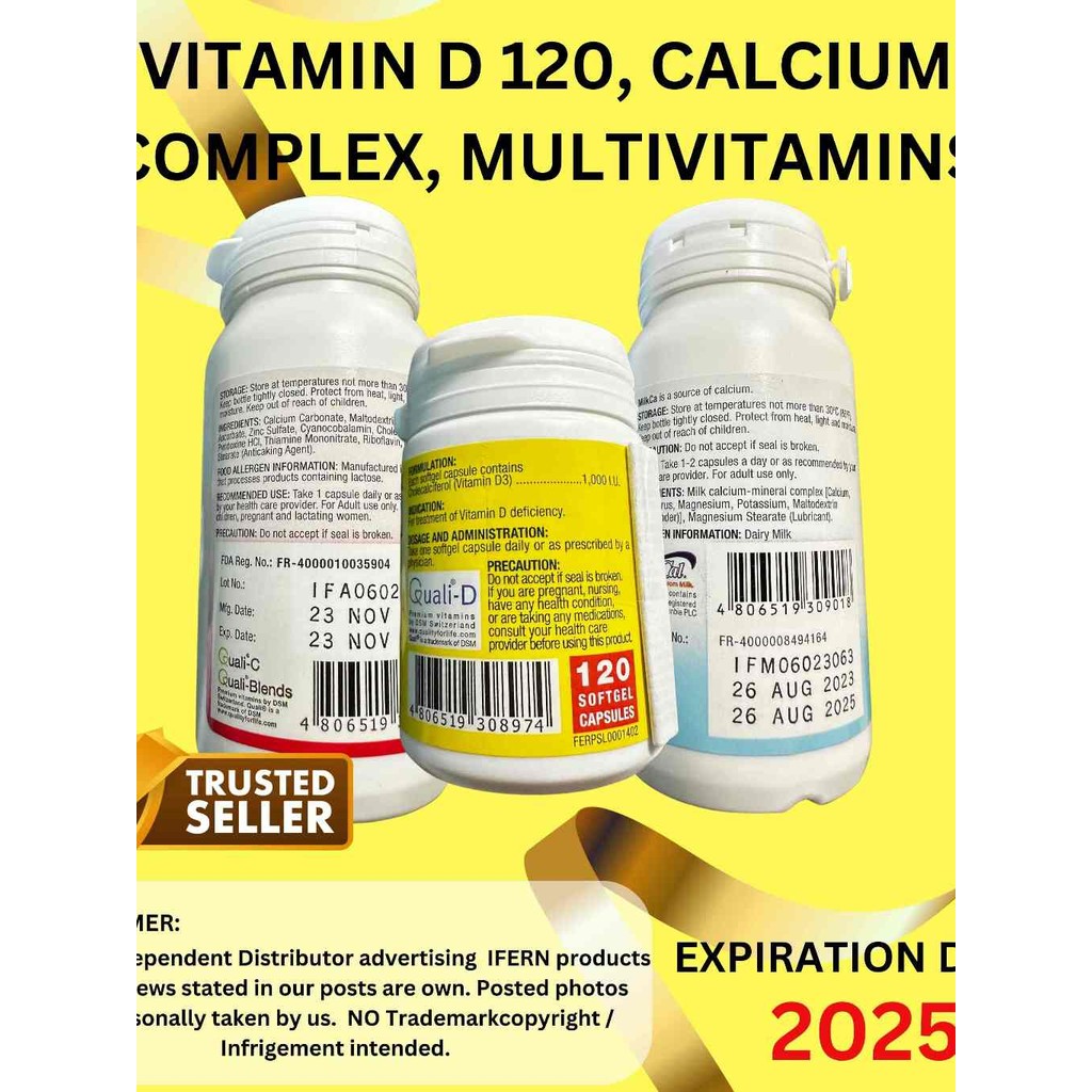 Vitamins and Minerals: Authentic Vitamin D3, B Complex, Calcium ...