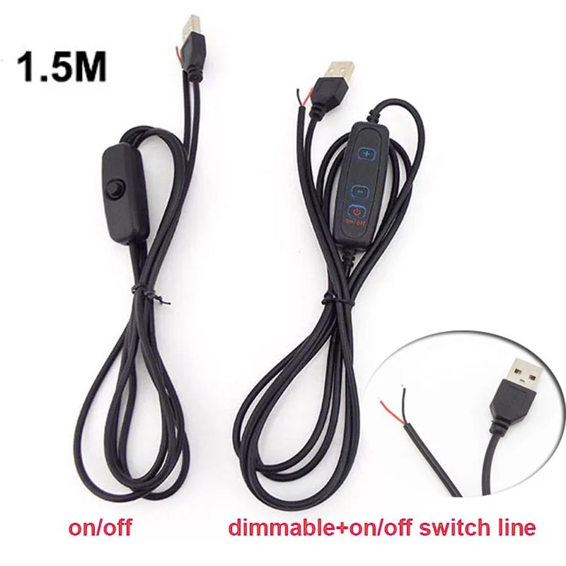 DC 5V LED Dimmer USB Port Power Supply Line Dimming Color-matching ...