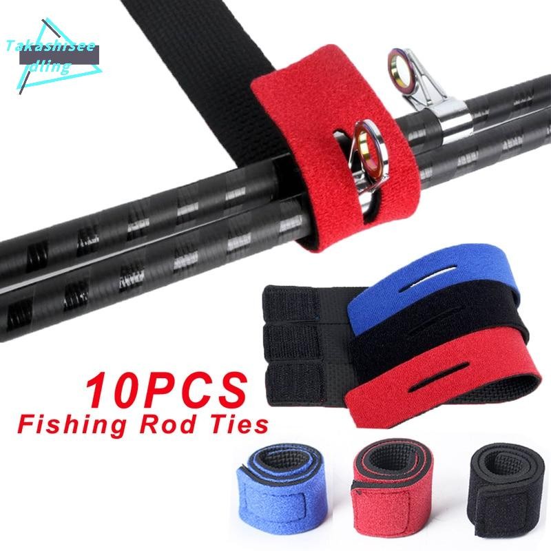 (Takashiseedling) 10pcs Fishing Rod Tie Holder Strap Belt Tackle ...