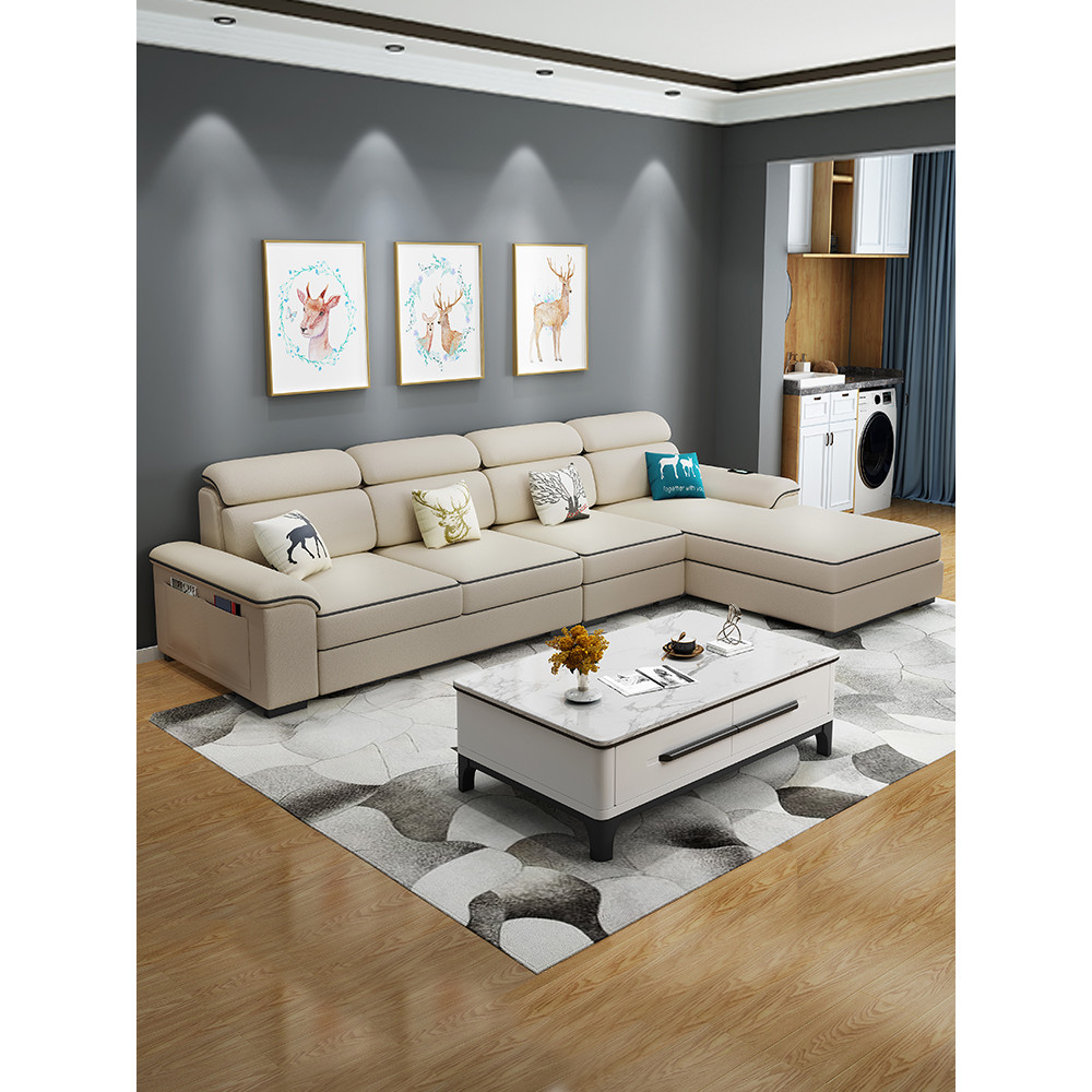 Tech Fabric Sofa Set Small Apartment Simple Modern European Style ...