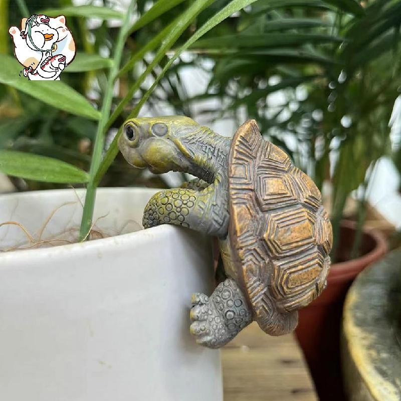 [DGK]Tortoise Figurine Resin Turtle Statue Flower Pot Hanger Planter ...