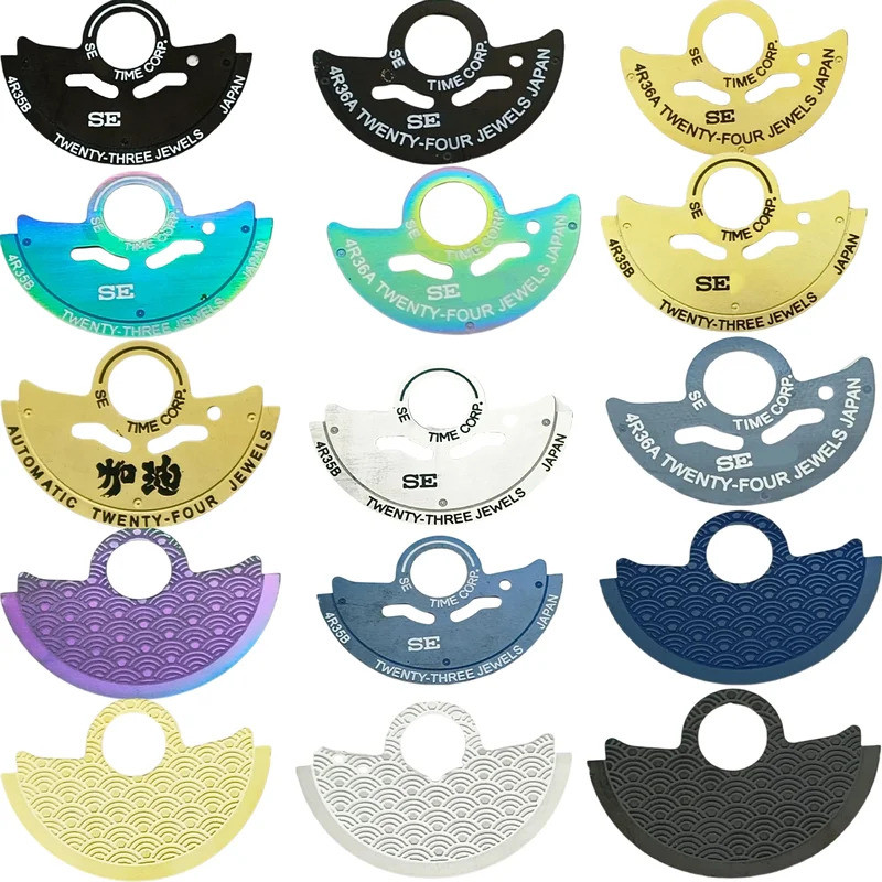 1pcs Wave Pattern NH35 Automatic Hammer Rotor Metal Patch Fits Seiko ...