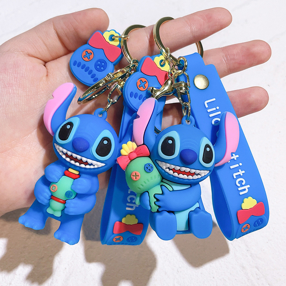 Disney Lilo & Stitch Keychain Model Cute Stitch Action Figure Pendant ...