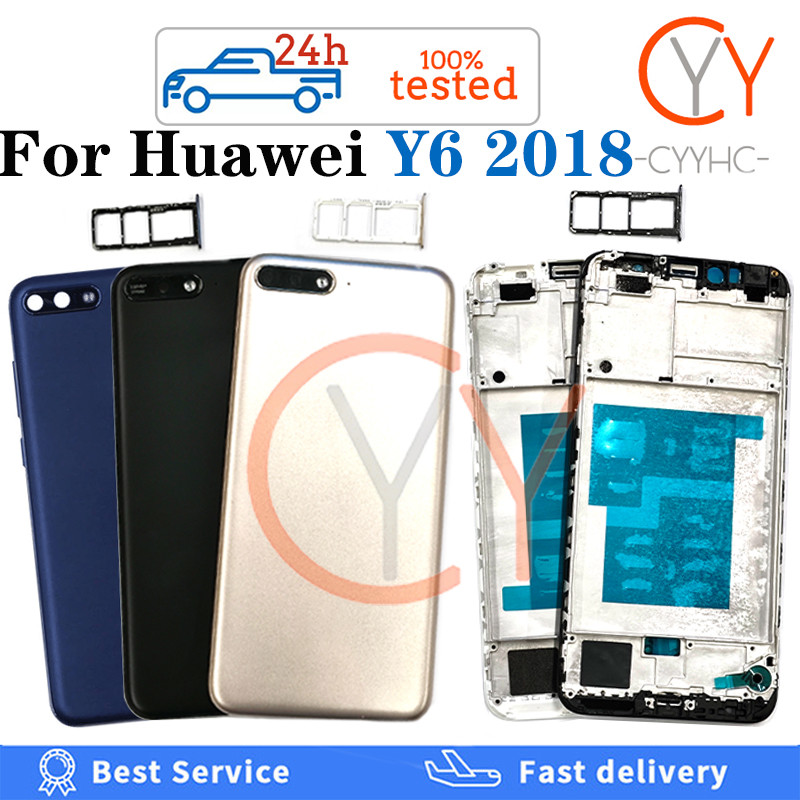 For Huawei Y6 2018 back cover Battery Housingr Volume Button on off ...