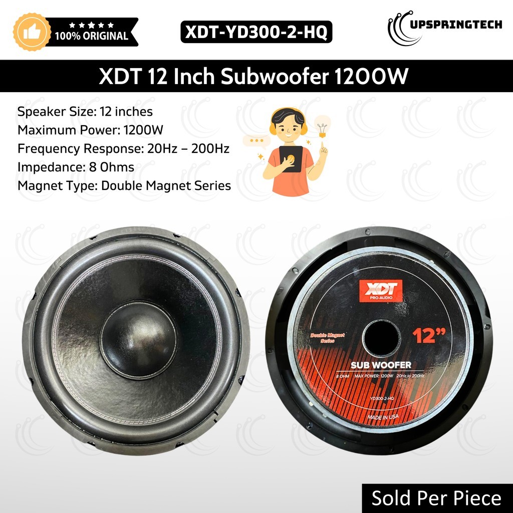 XDT 12 Inch Subwoofer 1200W – 8 Ohm High Power Double Magnet – XDT ...