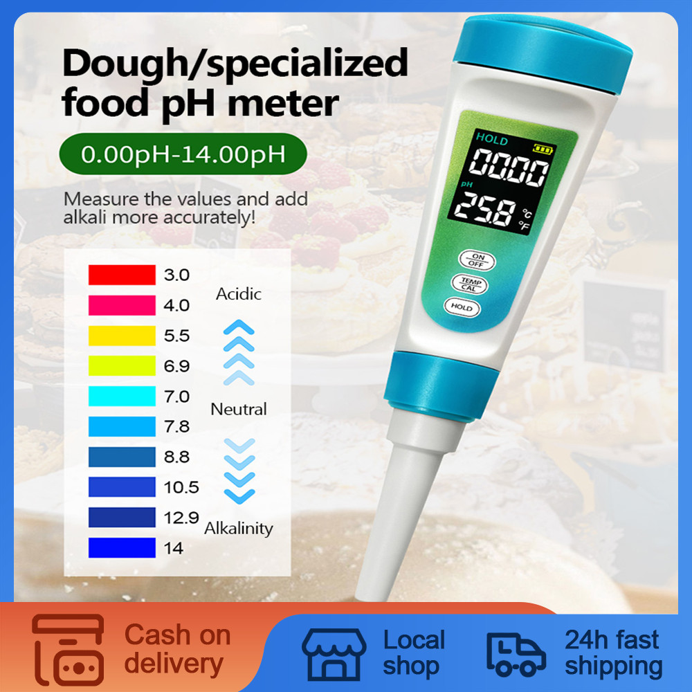 pH Meter for Food Processing, Waterproof Digital Food pH Meter with ...