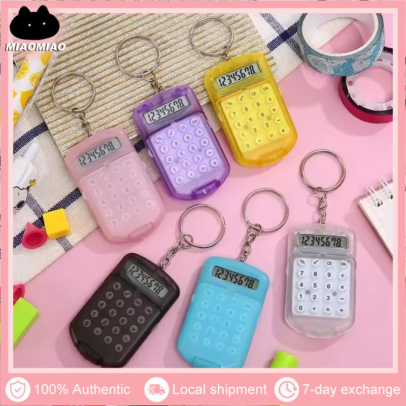 Mini Portable Flip Calculator Hanging Pendant Keychain Keyring Key ...