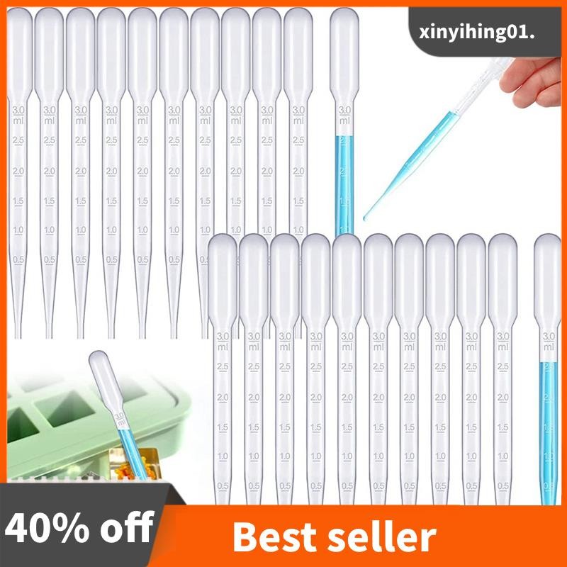 100Pcs 3 Ml Plastic Transfer Pipettes Disposable Calibrated Dropper ...