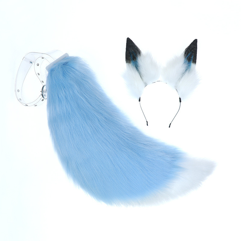 Cosplay Ice Wolf Set Simulation Beast Ear Beast Tail Handmade Party ...